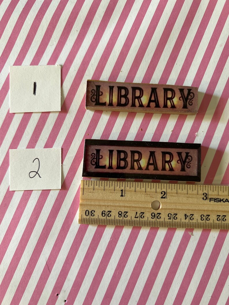 Miniature Library Sign - Etsy