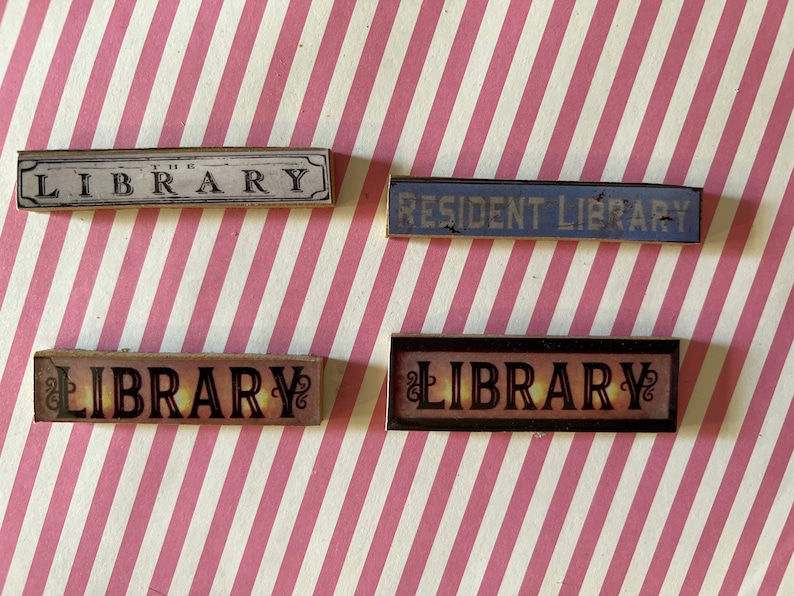 Miniature Library Sign - Etsy