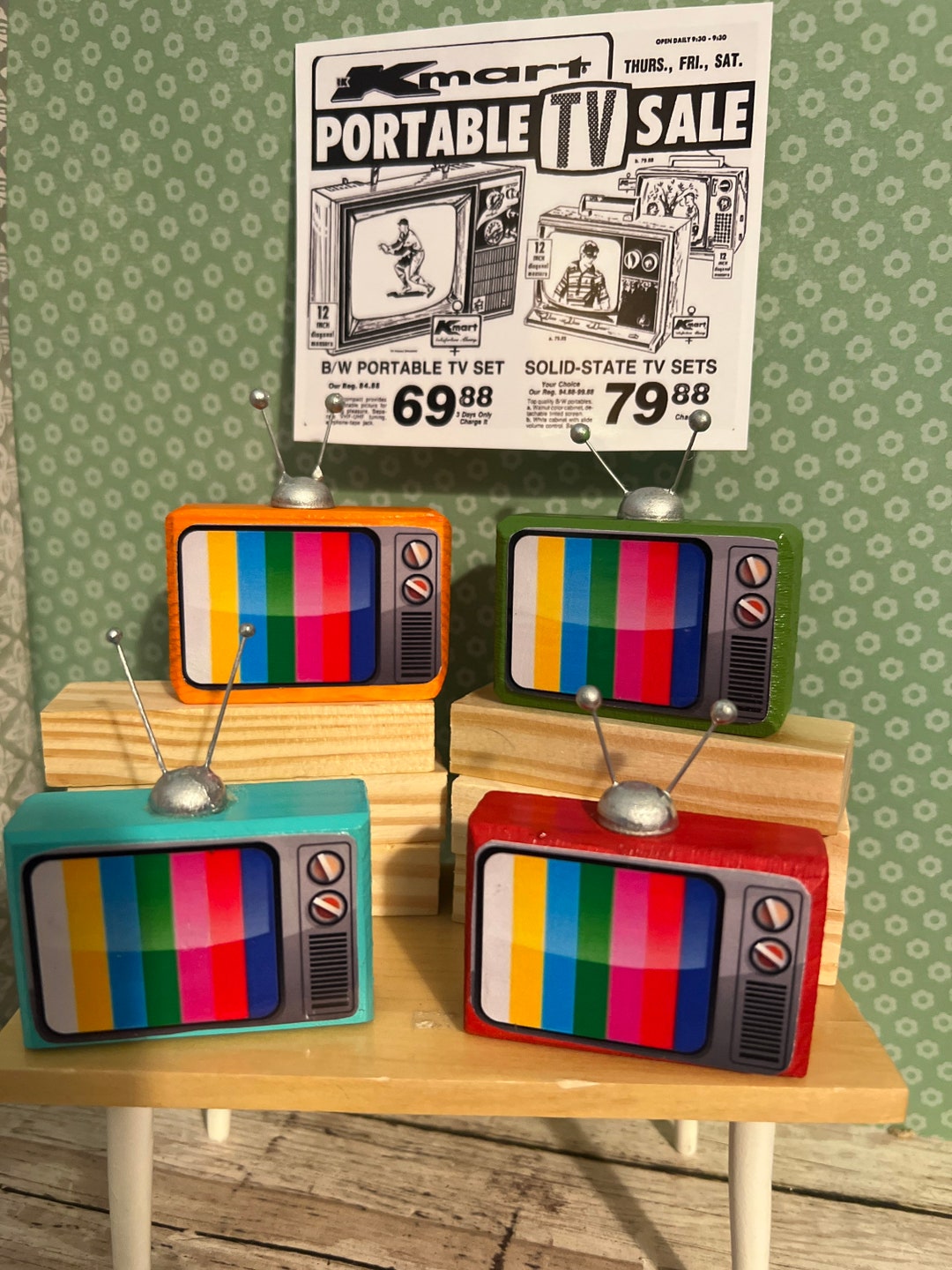 Miniature Retro Tv - Etsy