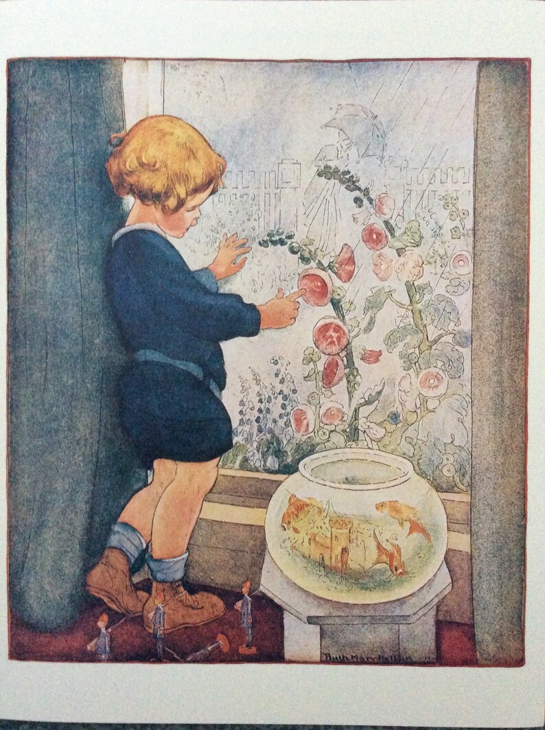 Children’s/nursery Print, Rain by Ruth Hallock, Reproduction Poster 11 ...