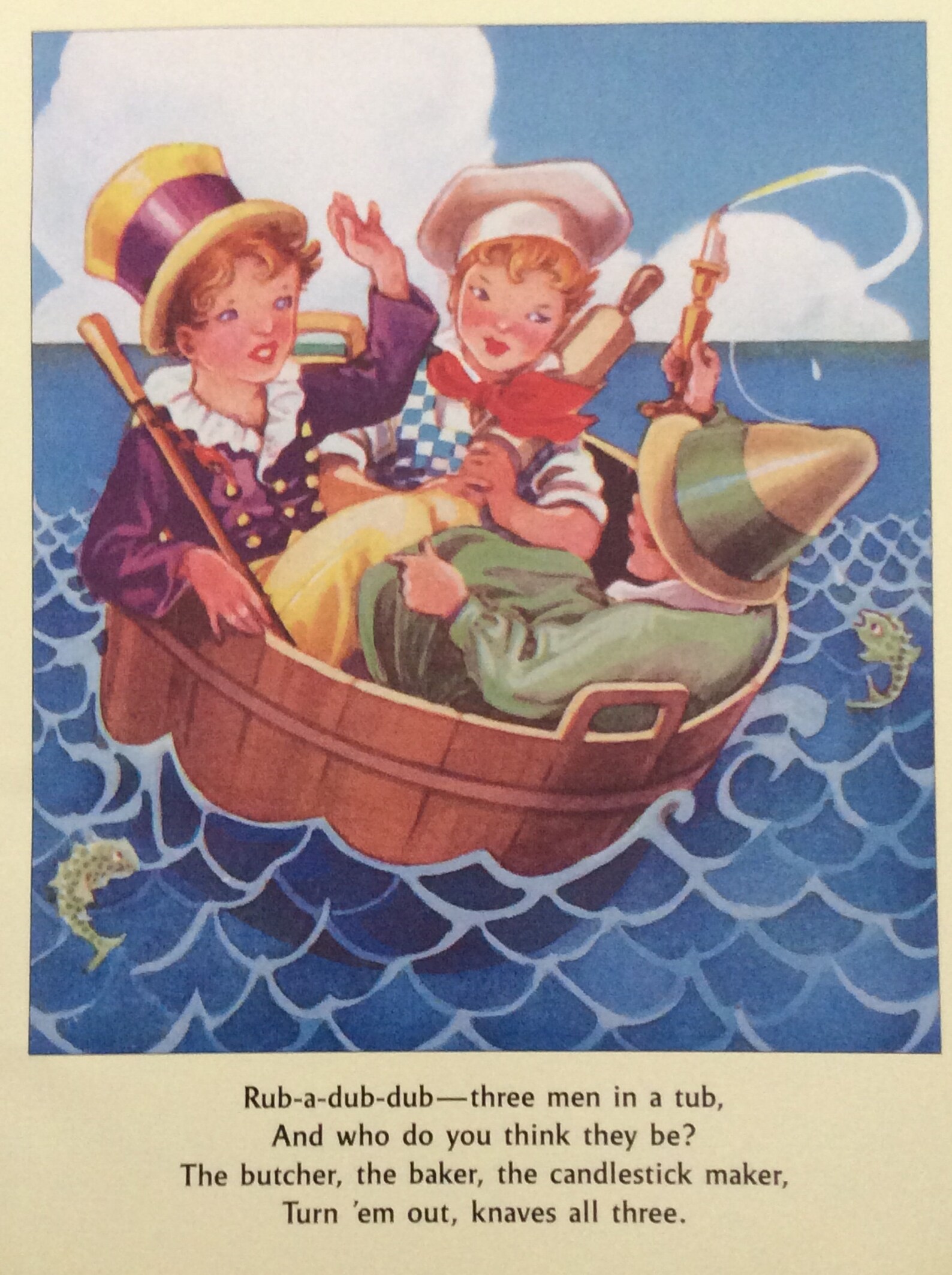 Nursery Rhyme Poster to Frame Rub-A-Dub-Dub 11 x 14 in. | Etsy