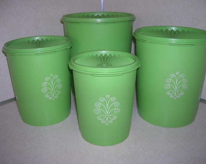 Apple Green Tupperware Canister Set, Mint Condition - Etsy