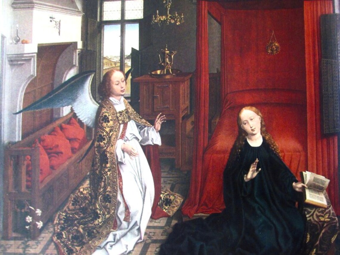 The Virgin and Chancellor Rolin the Annunciation/reproduction | Etsy