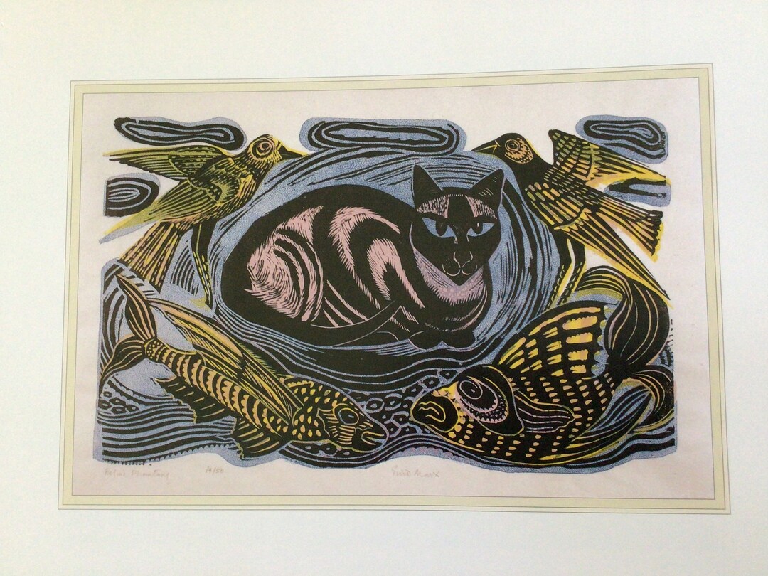 Enid Marx, Feline Fantasy, Cat Print, Wall Decor, Animal Print, Color ...
