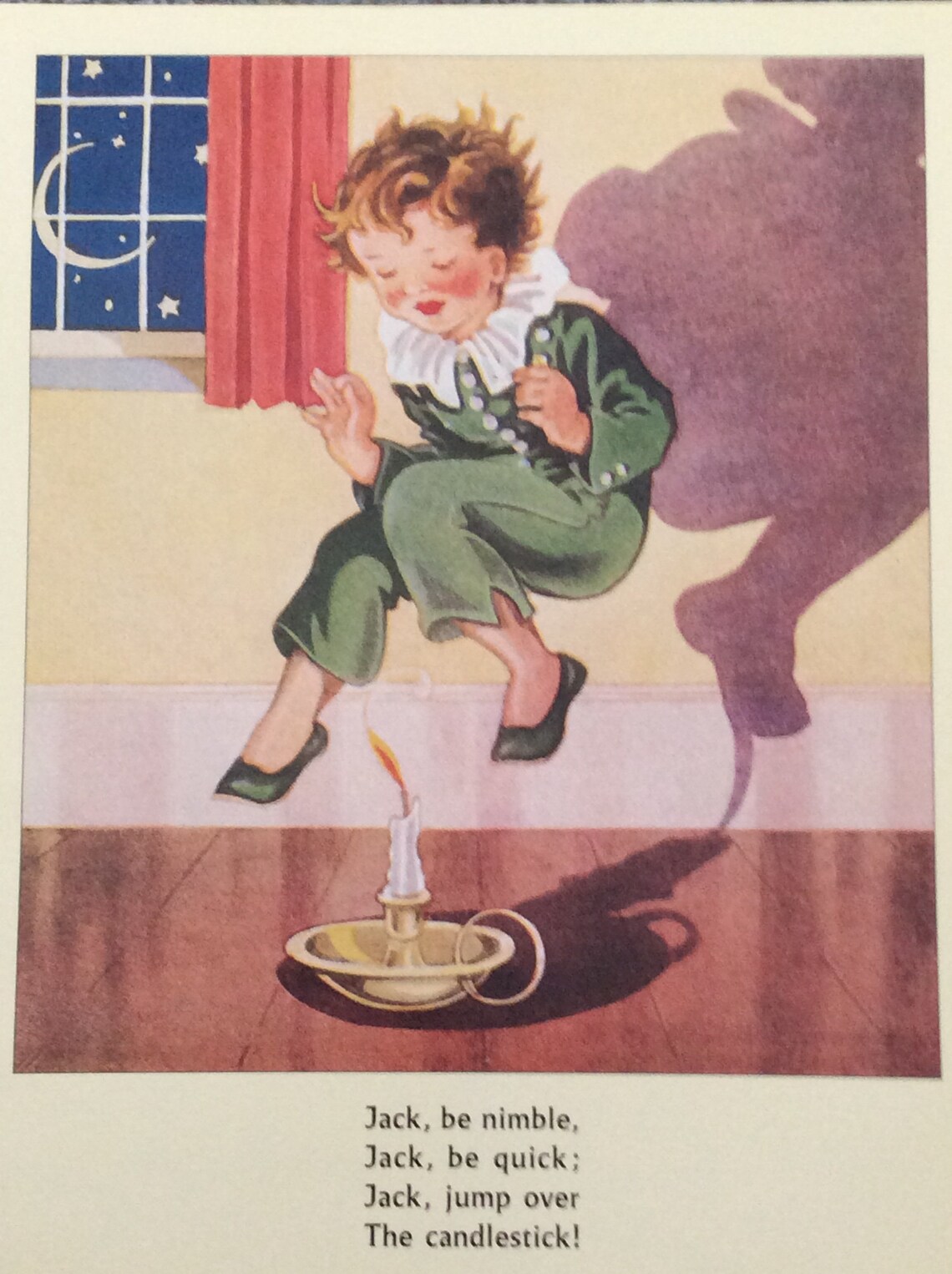 Nursery Rhyme Poster to Frame Jack Be Nimble 11 x 14 in. | Etsy