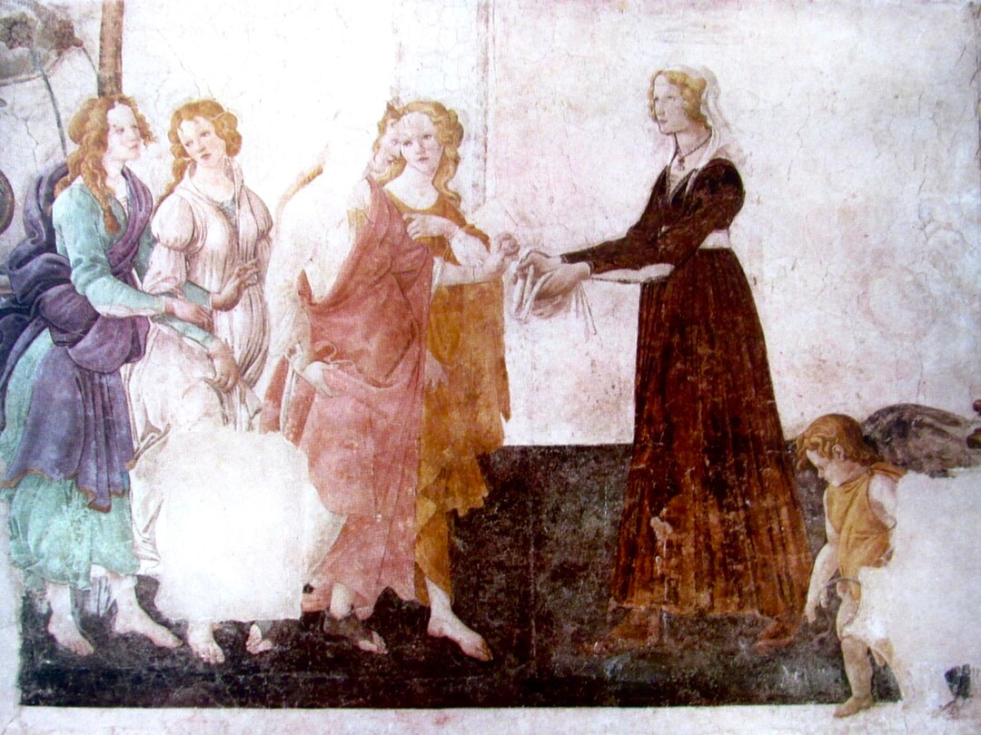 A Lady & Four Allegorical Figures, an Old Man and His Grandson ...