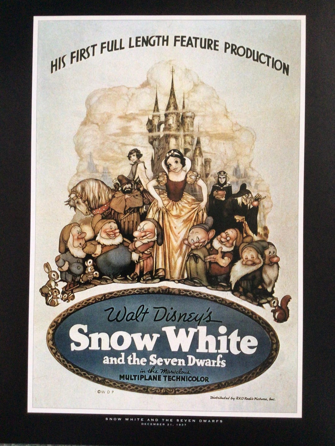Walt Disney Movie Cartoon Poster, Snow White/goofy in Tiger Trouble, 2 ...