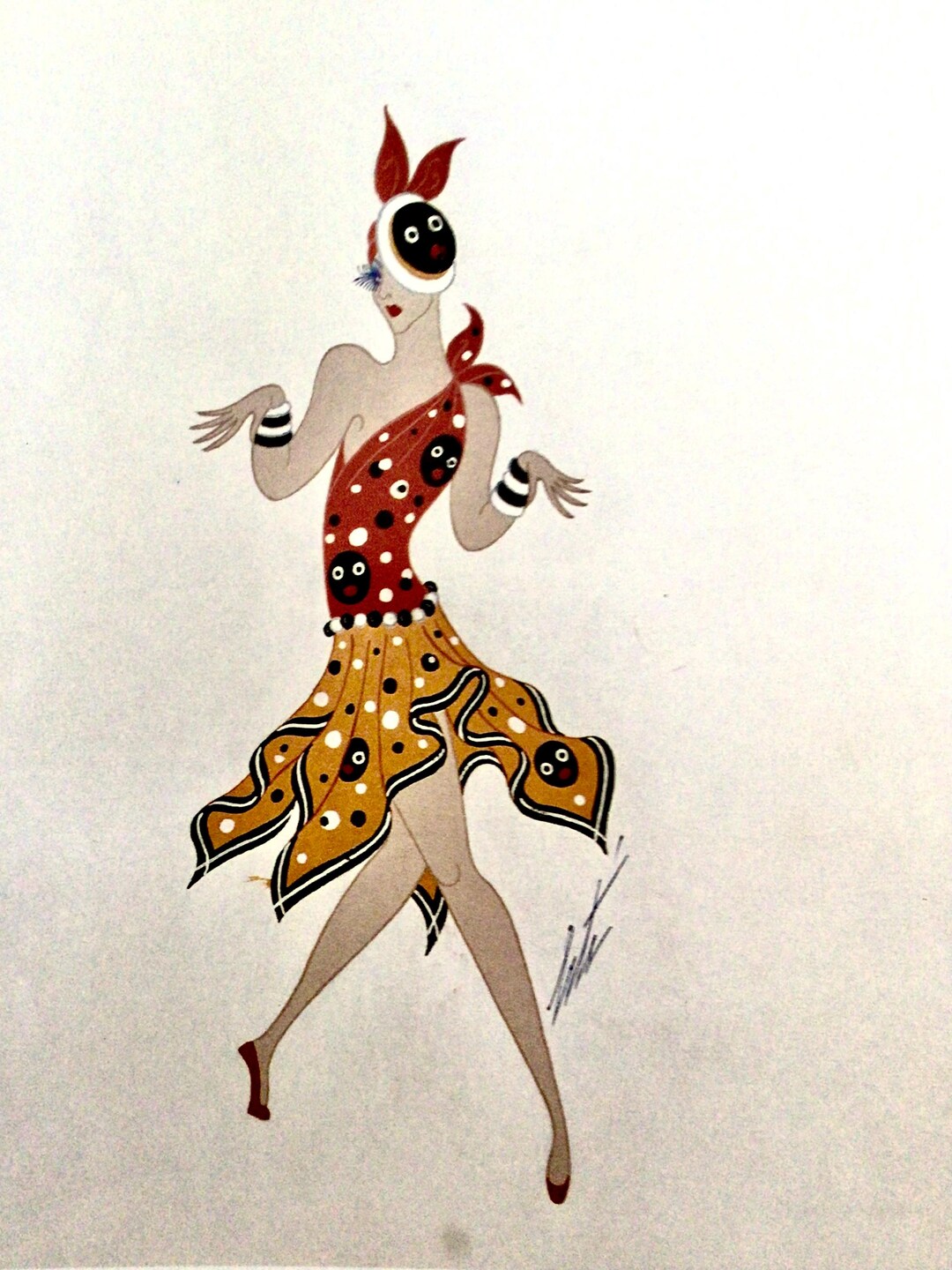 Erte, Costume Design for Ragtime, Art Deco Print, Unframed Book Print ...