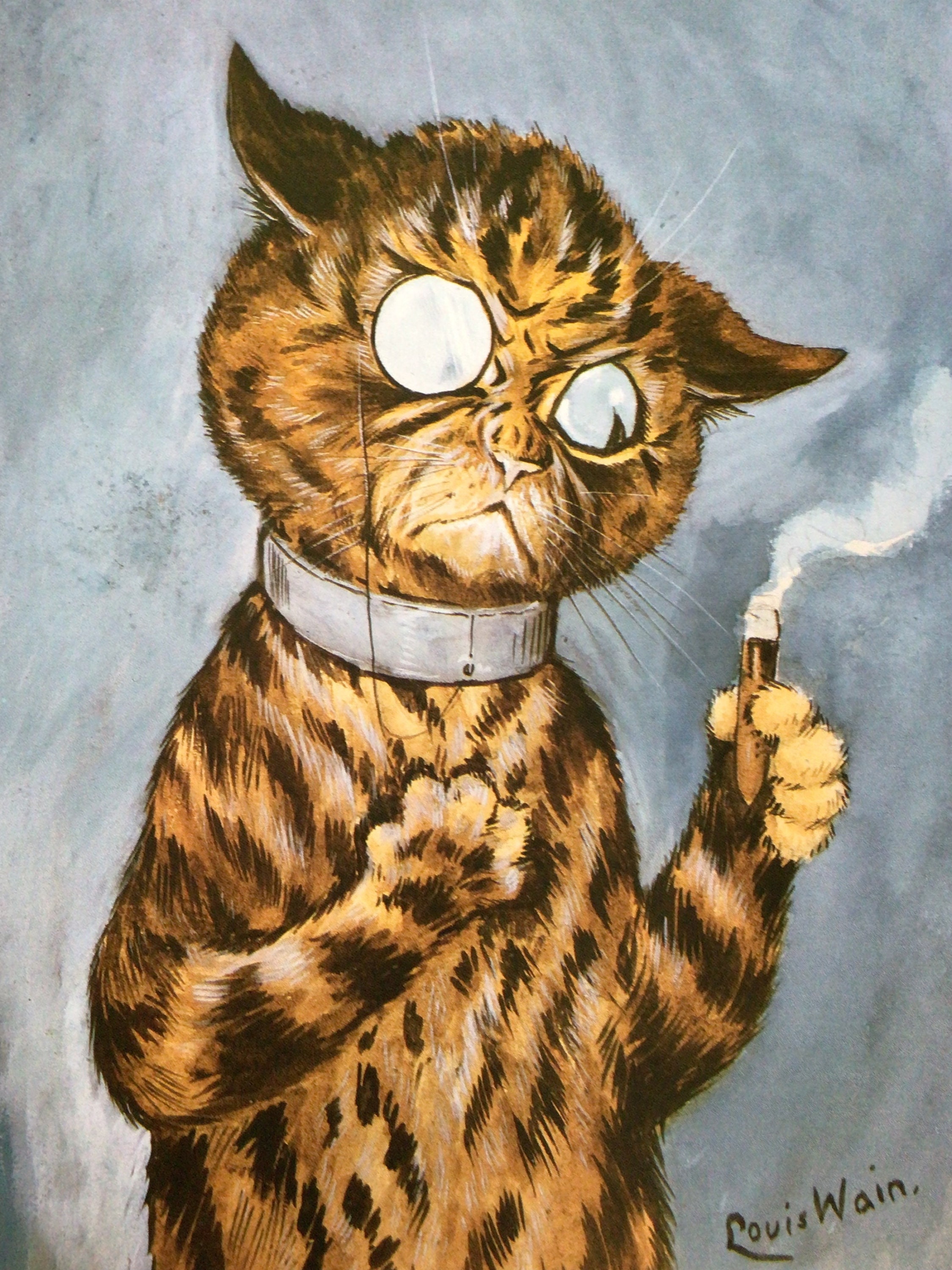 Louis Wain, THE CHAIRMAN, Cat Print, Wall Decor, Animal Print, Color ...