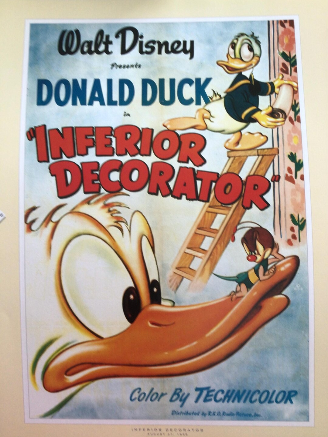 Walt Disney 2-sided Movie Cartoon Poster, Inferior Decorator/cured Duck ...