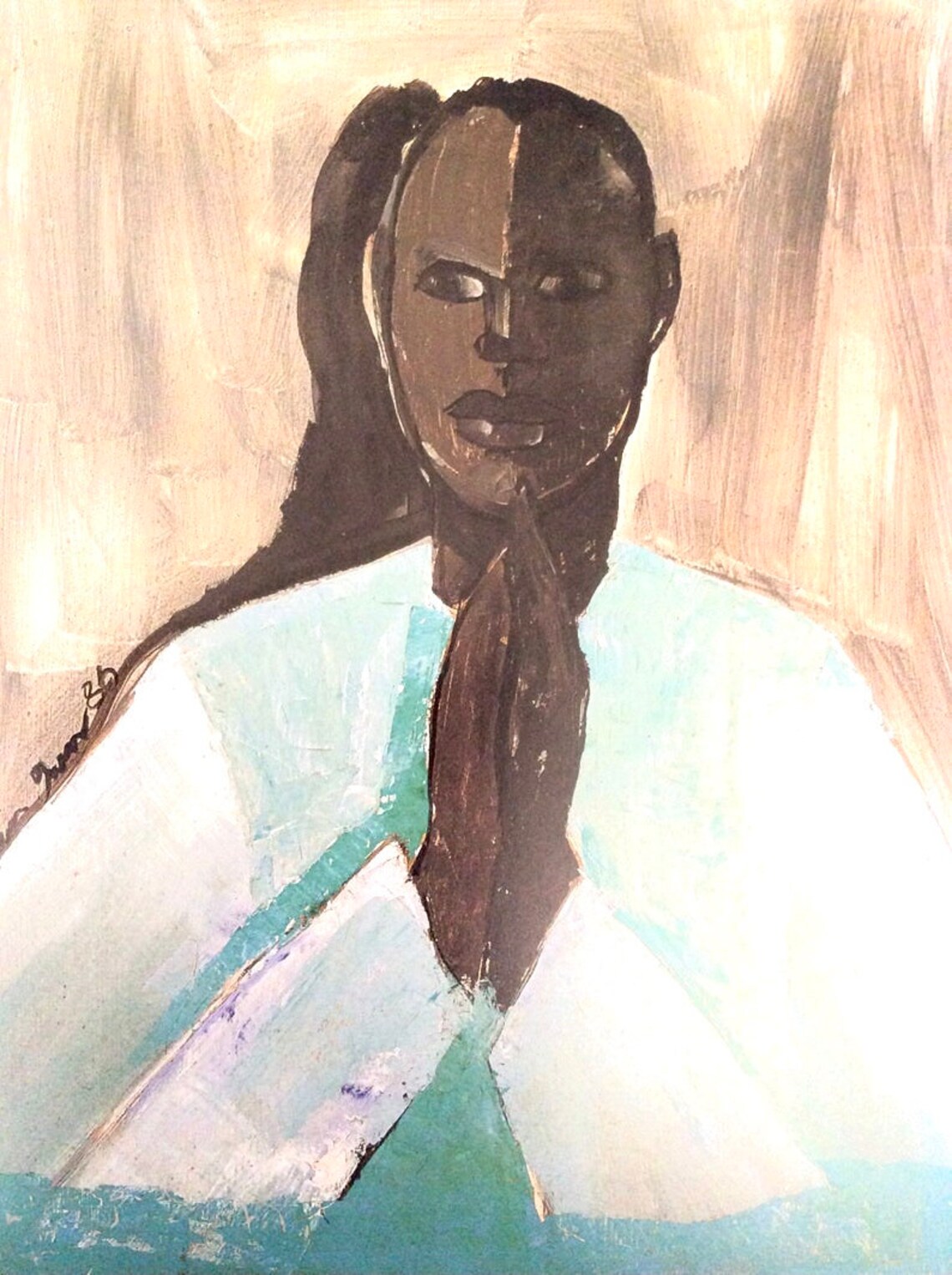 Woman and Child/david, African American Art, 2-sided Book Page Print ...