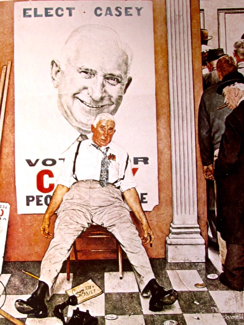 Vote for Casey/jury Room Norman Rockwell Magazine Cover - Etsy UK