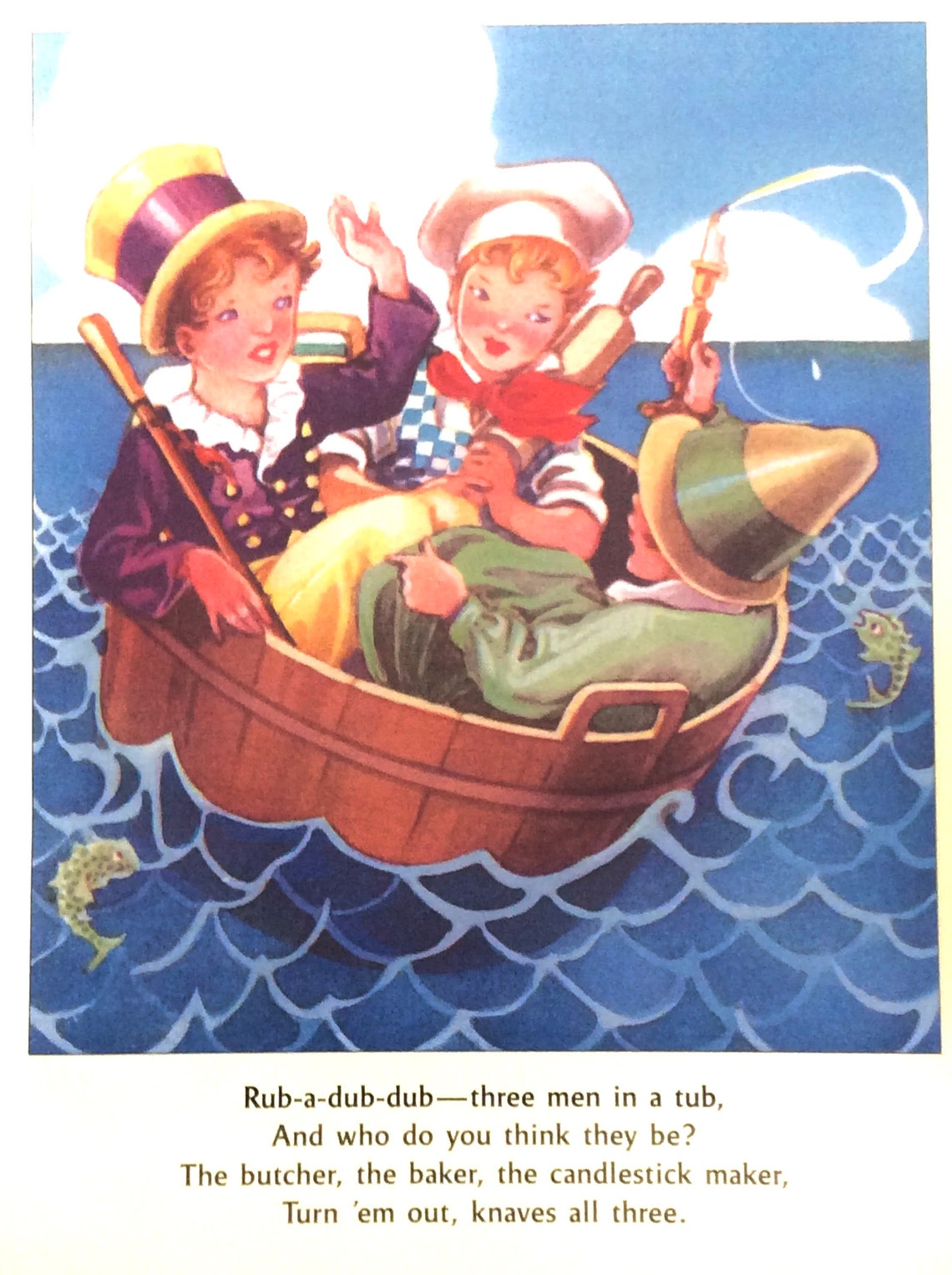 Nursery Rhyme Poster to Frame Rub-a-dub-dub 11 X 14 In. | Etsy