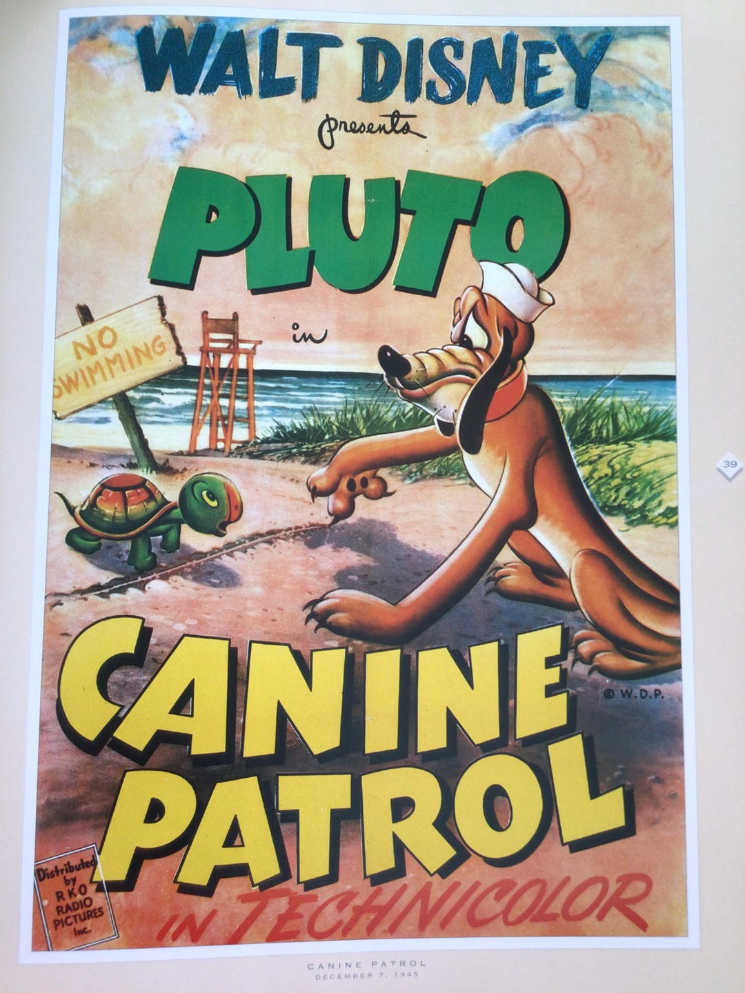 Walt Disney 2-sided Movie Cartoon Poster, Pluto in Canine Patrol/bubble Bee, Wall Decor ...