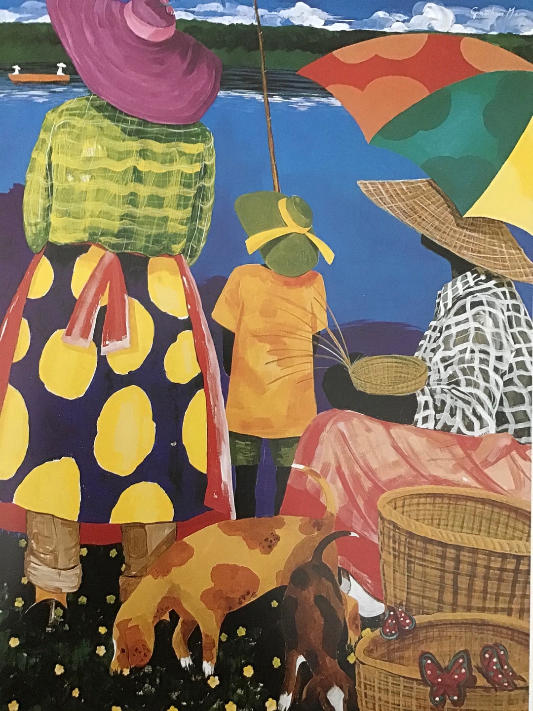 Family Fishing, African American Art, Book Page Print for Framing, 10.5 ...