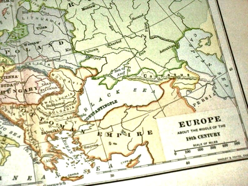 1910 Map of Europe About the Middle of the 18th Century - Etsy