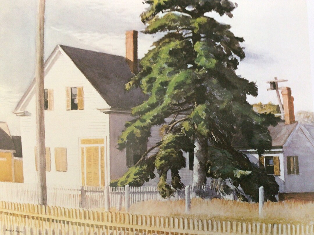 Vintage Edward Hopper, House With A Big Pine/dawn Before Gettysburg ...