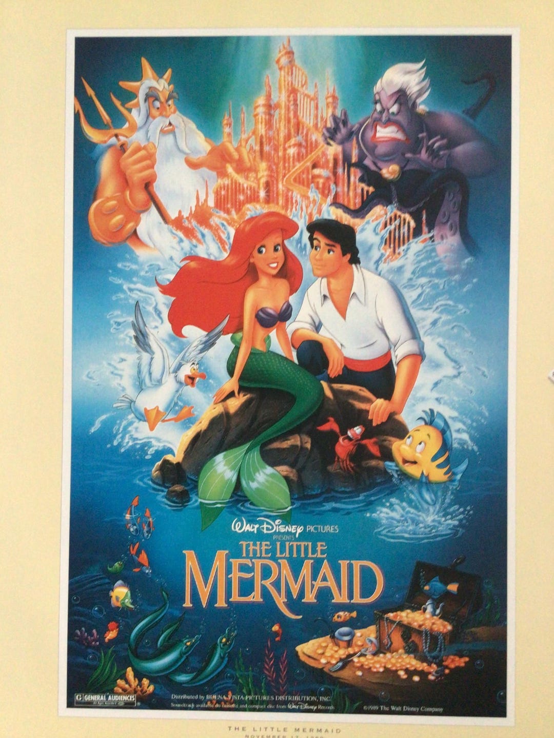 Walt Disney 2-sided Movie Cartoon Poster, the Little Mermaid and ...