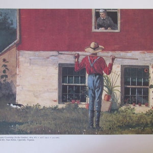 Winslow Homer, Rustic Courtship, Color Plate of 1874 Watercolor ...