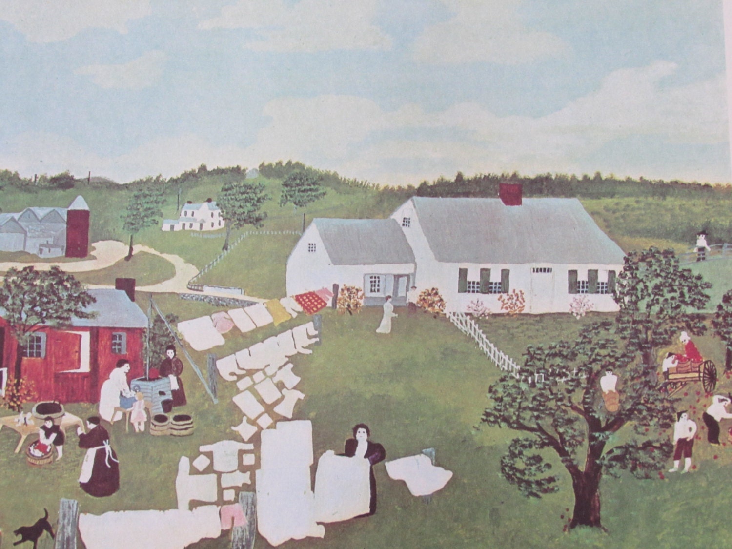Grandma Moses Wash Day 1945 Painting Book Page Print Color - Etsy UK