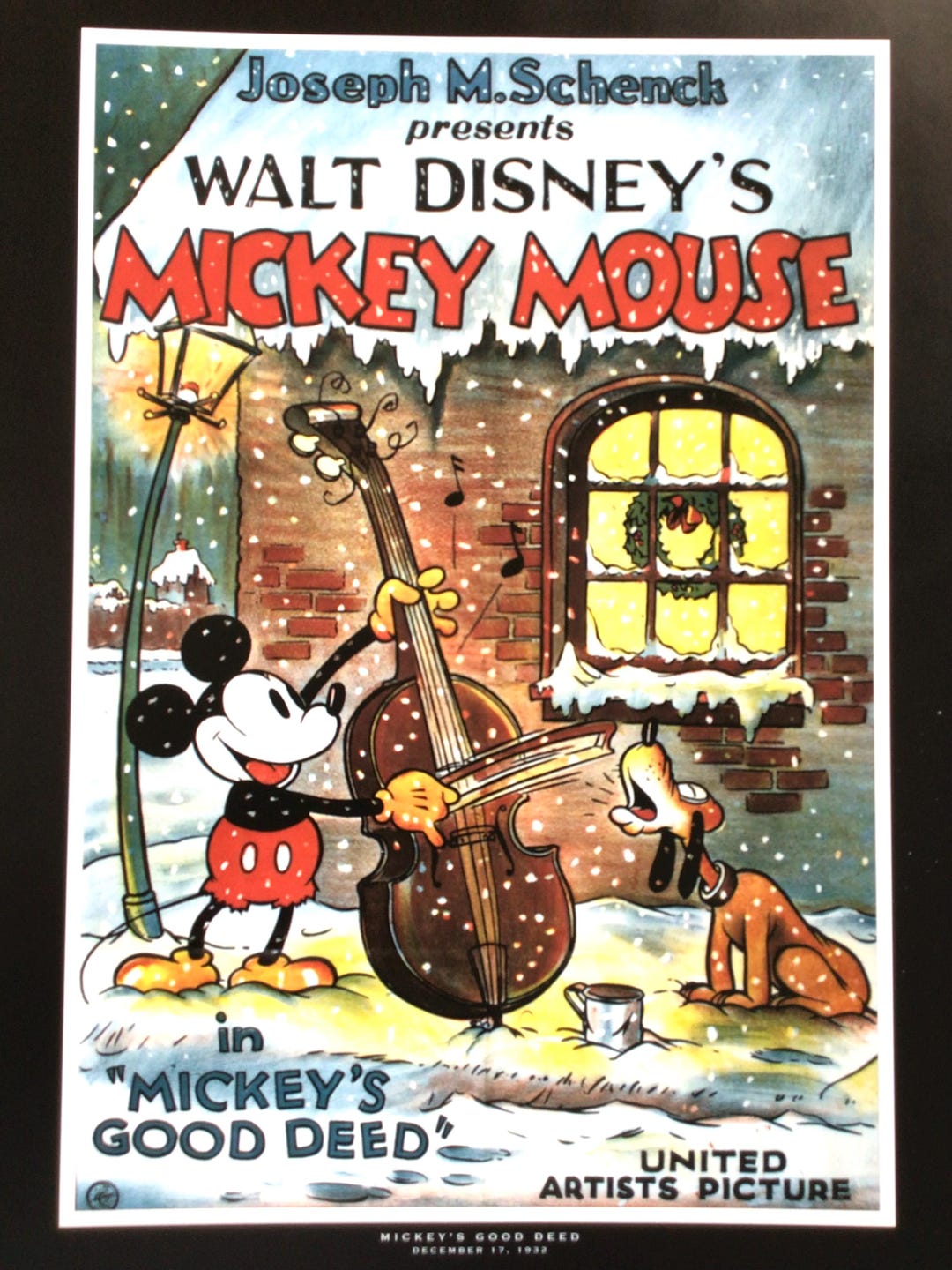 Walt Disney 2-sided Movie Cartoon Poster, Mickey in Mickey’s Good Deed ...