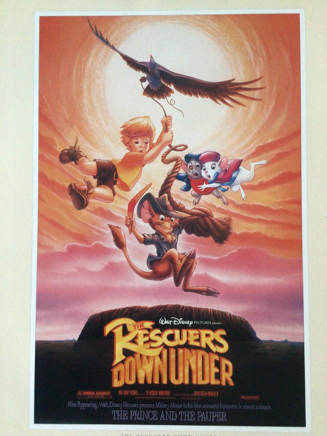 Walt Disney 2-sided Movie Cartoon Poster, Rescuers Down Under/beauty ...