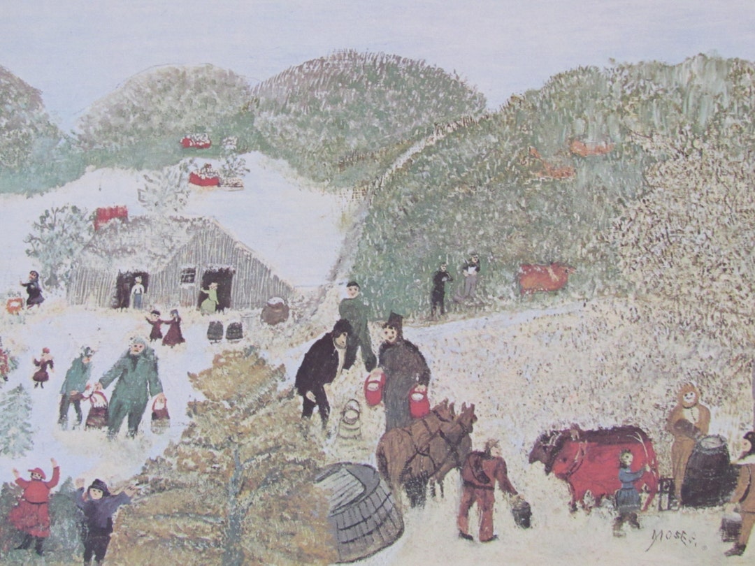 Grandma Moses, Vermont Sugar, 1961 - Vintage Book Page/color Print ...