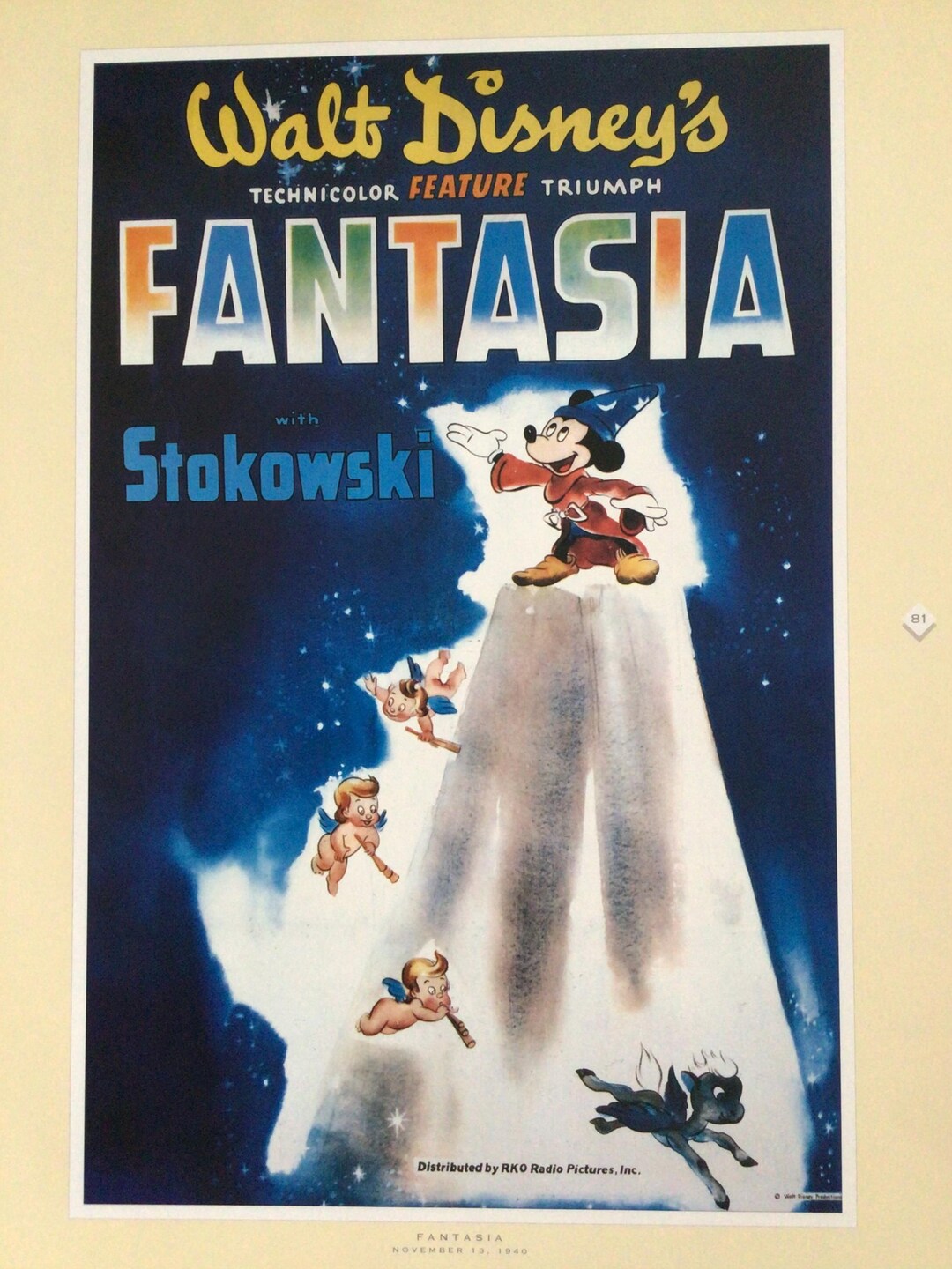 Walt Disney 2-sided Movie Cartoon Poster, Fantasia/dumbo - Etsy