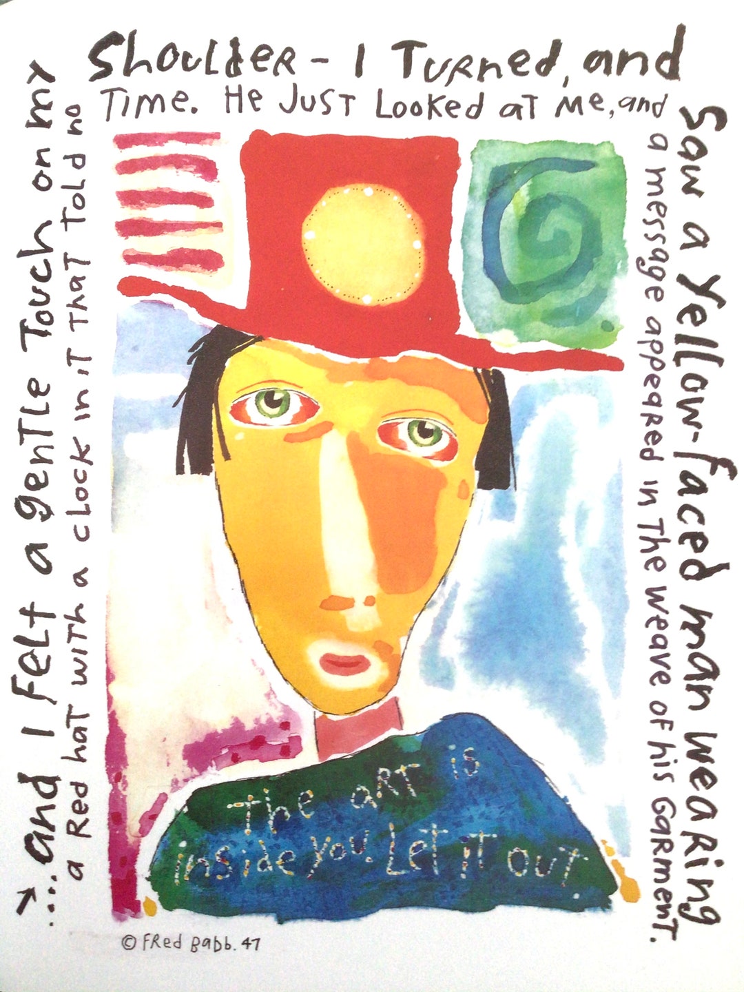 Fred Babb, the Art is Inside You Let It Out, 10.75 X 13.75 Vintage ...