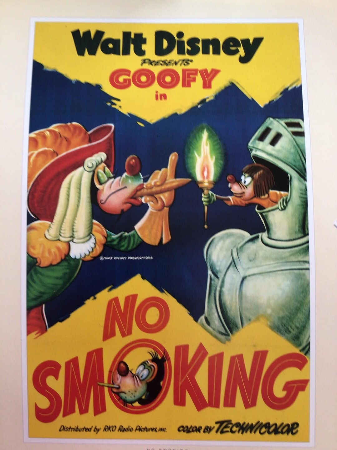 Walt Disney 2-sided Movie Cartoon Poster, Goofy No Smoking/californy ...