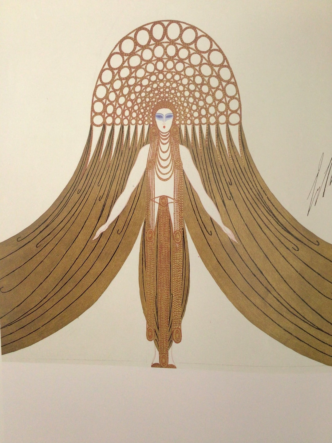 Erte, Costume Design for Golden Wedding/ the South Wind, 1920’s Art ...
