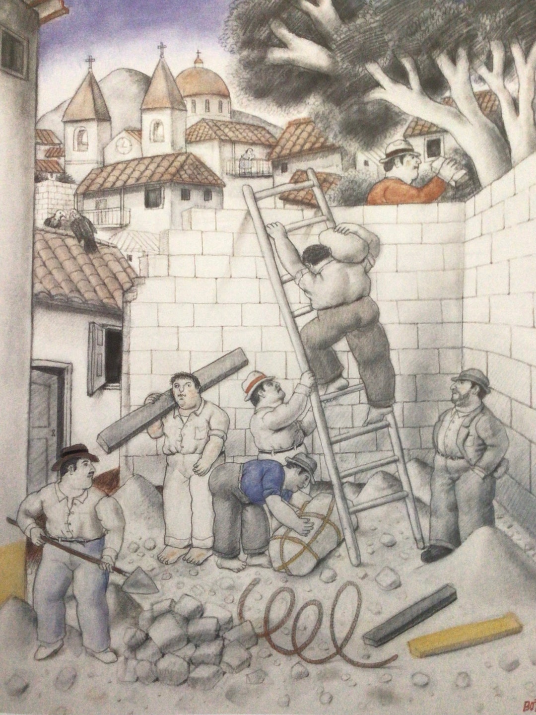 Fernando Botero, Trabajadores/Bodegón, Impresión de libro a 2 caras ...