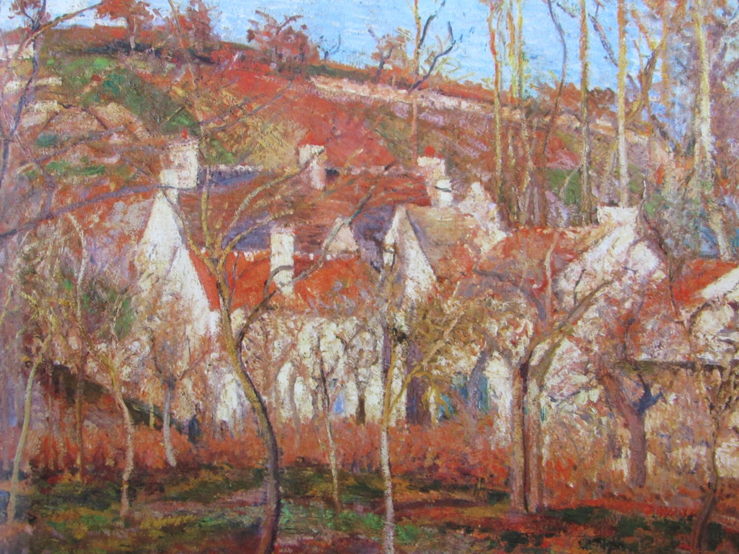 Camille Pissarro, the Red Roofs, 1877, 9 X 8 In. Reproduction ...