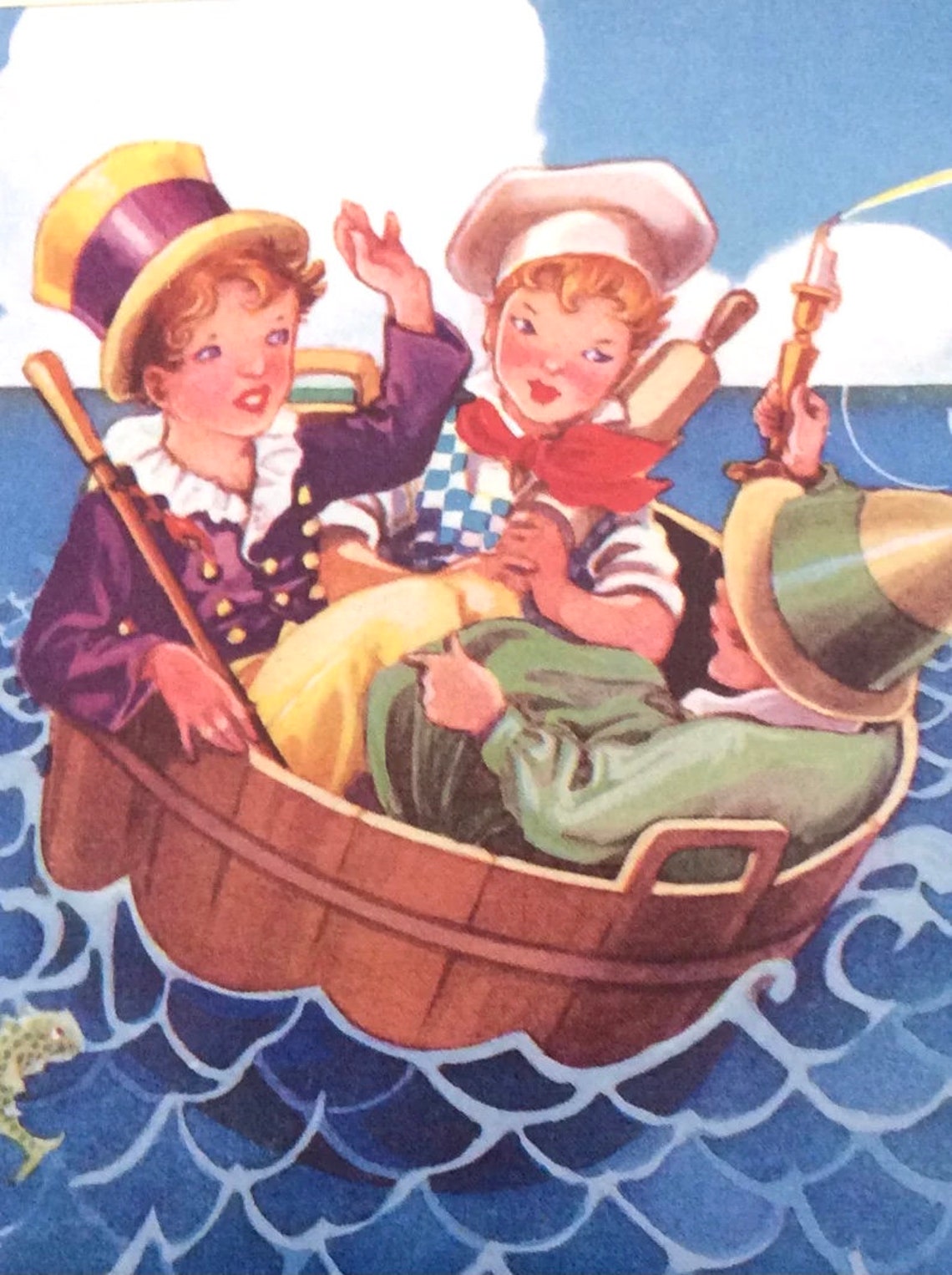 Nursery Rhyme Poster to Frame Rub-a-dub-dub 11 X 14 In. | Etsy