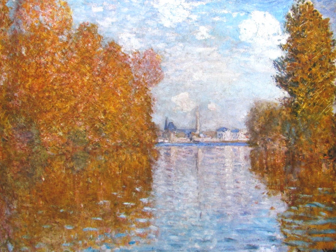 Claude Monet- Autumn at Argenteuil, 1873, 9 X 7 In. Reproduction ...