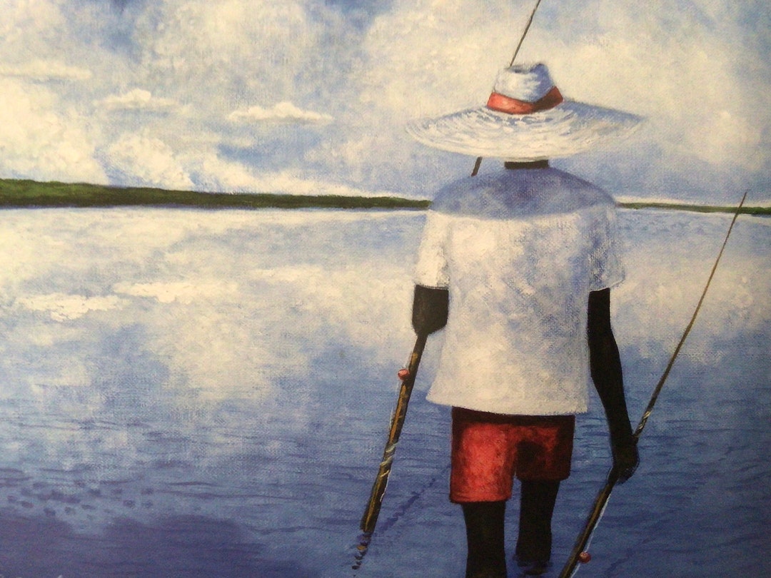 Fishing Spot/ Butterfly Beach, African American Art, 2-sided Book Page ...