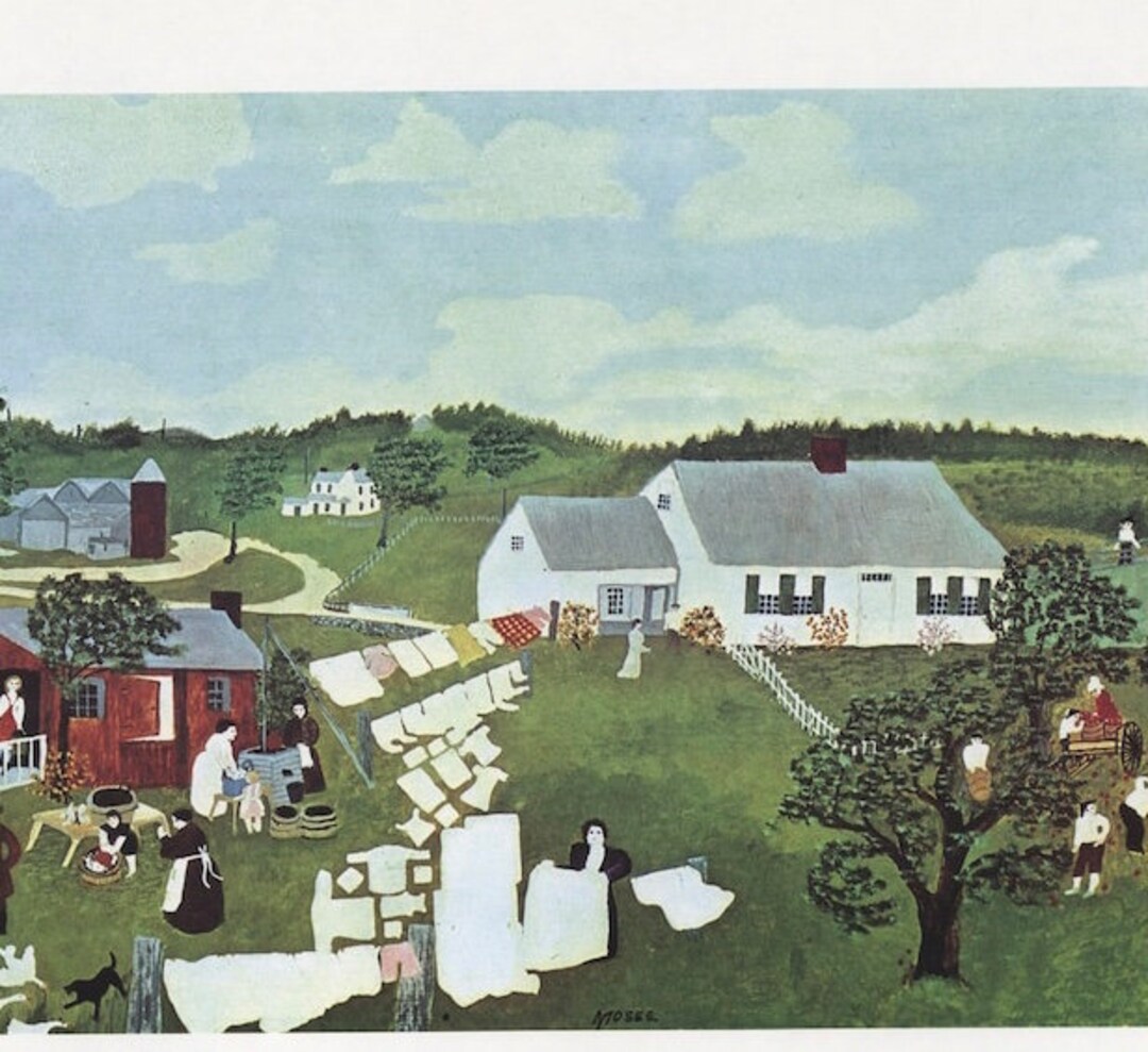 Grandma Moses Wash Day, Bookplate, Poster Print,book Page, 1980 ...