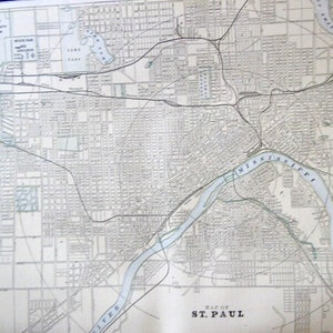 1891 City Map-kansas City/st. Paul - Antique Atlas Page 2-sided 11 X 14 ...