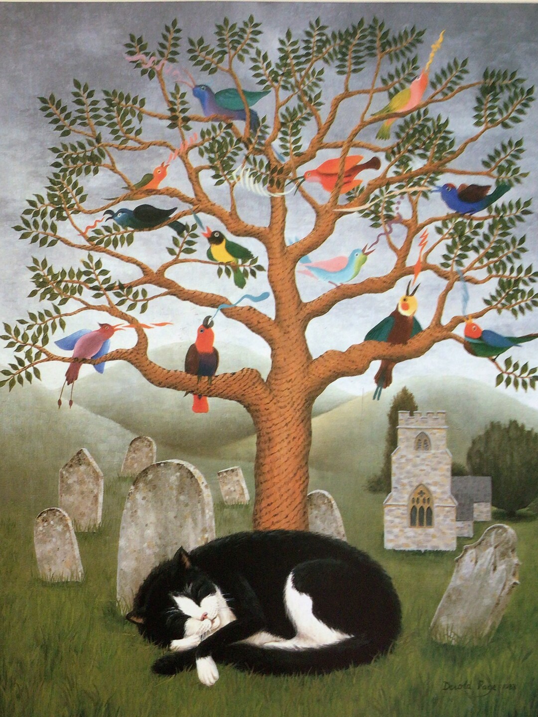 Derold Page, the CHURCH CATS DREAM, Cat Print, Wall Decor, Animal Print ...
