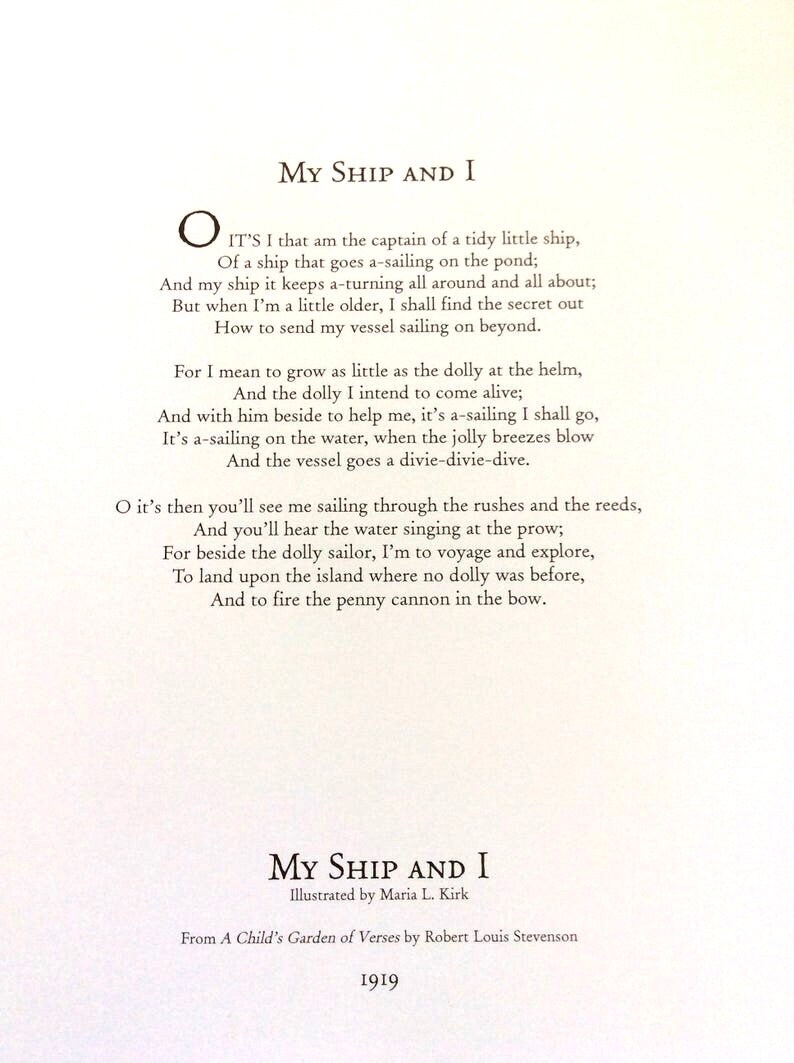 Childrens/nursery Print My Ship and I by Maria Kirk - Etsy