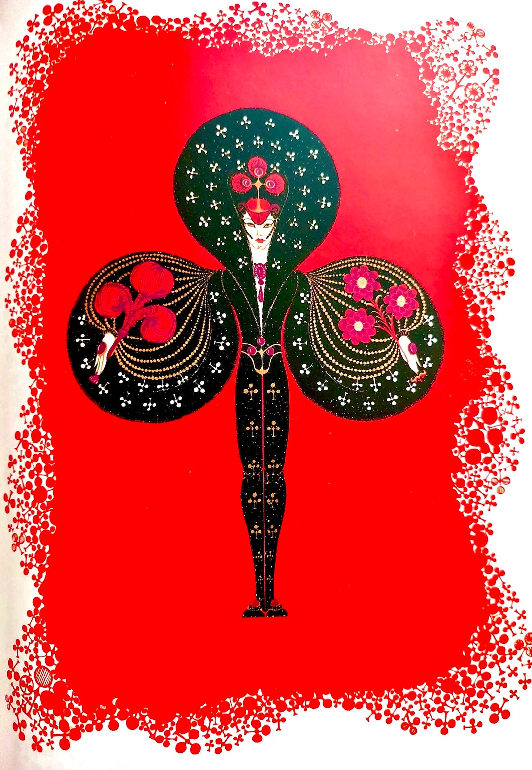 Erte, Card Suite the Aces “diamonds”, “clubs”, 2-sided Art Deco Print ...