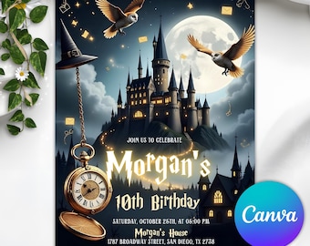 Wizard Invite, Witch Invitation, Magical Party Invite, Wizards Witches ...