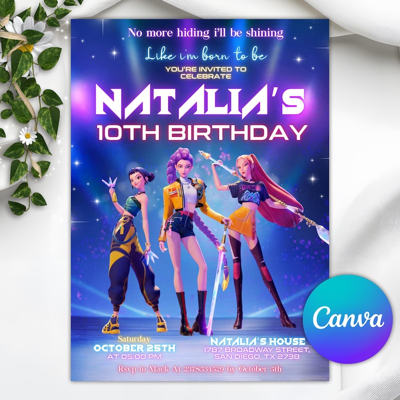 Huntrix Invitation Cards - Etsy