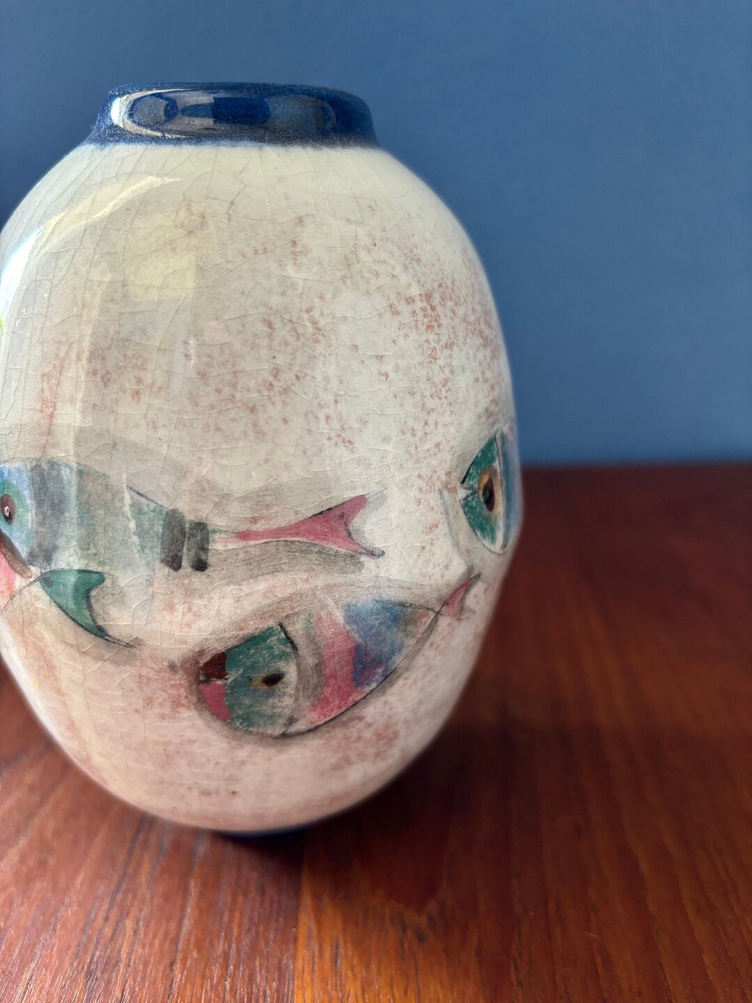Polia Pillin Pottery Vase Featuring a Charming School of Fish - Etsy