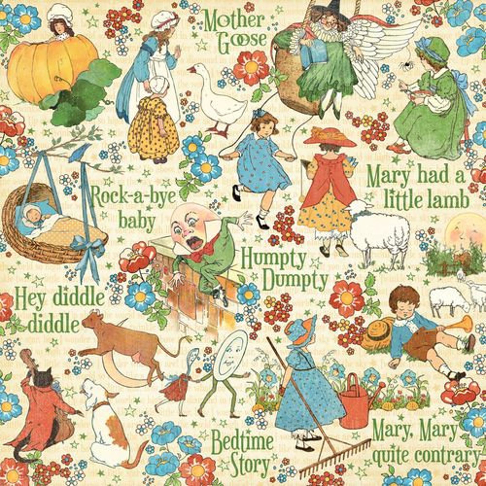 Graphic 45 Mother Goose Nursery Rhymes 8 X 8 Single Sheet - Etsy