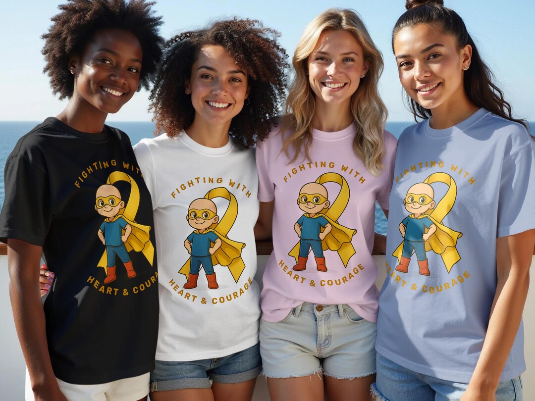 Fighting With Heart and Courage Shirt - Comfort Colors 1717 Kids Tee ...