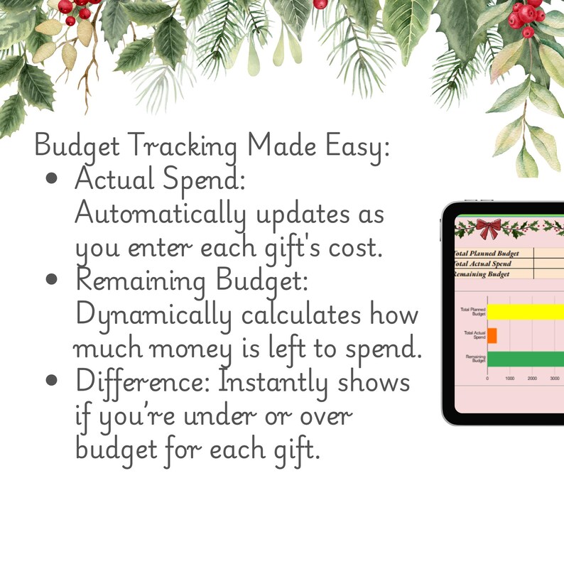Holiday Gift Budget Tracker | Simple and Automatic Google Sheets ...