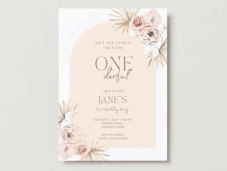 One-derful Birthday Invitation (customizable) - Etsy