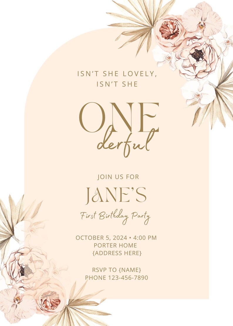 One-derful Birthday Invitation (customizable) - Etsy