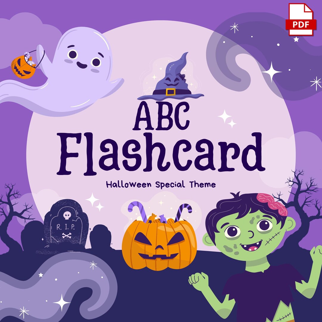 Halloween ABC Flashcards Spooky Alphabet Learning Fun for Kids - Etsy